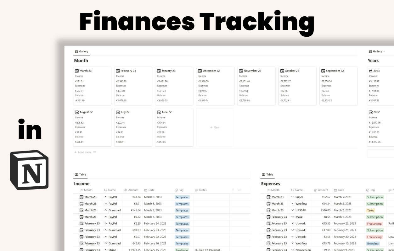 Notion Finance Tracker | Build Your Own + Free Template